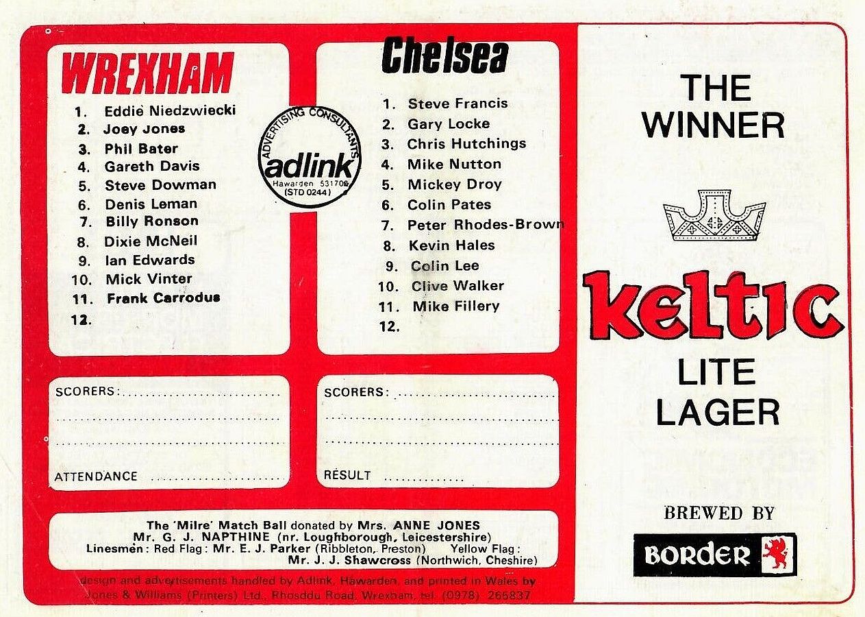 Match Results for season 1981 - 1982