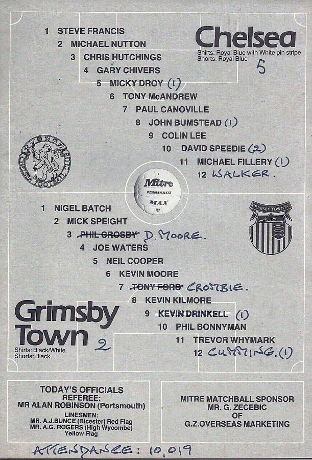 Match Results for season 1982 - 1983