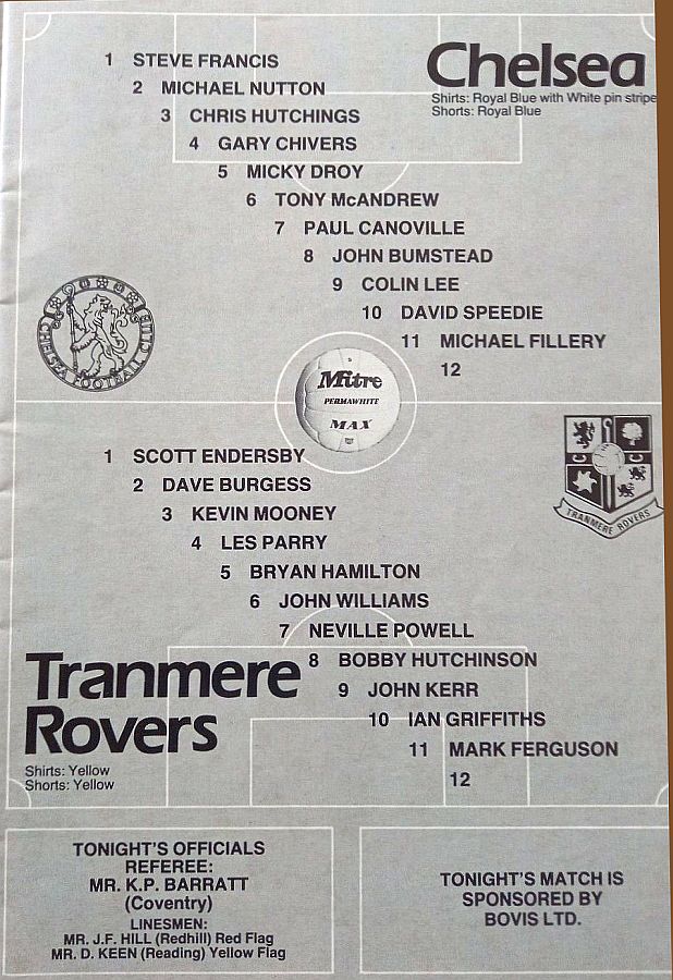Match Results for season 1982 - 1983