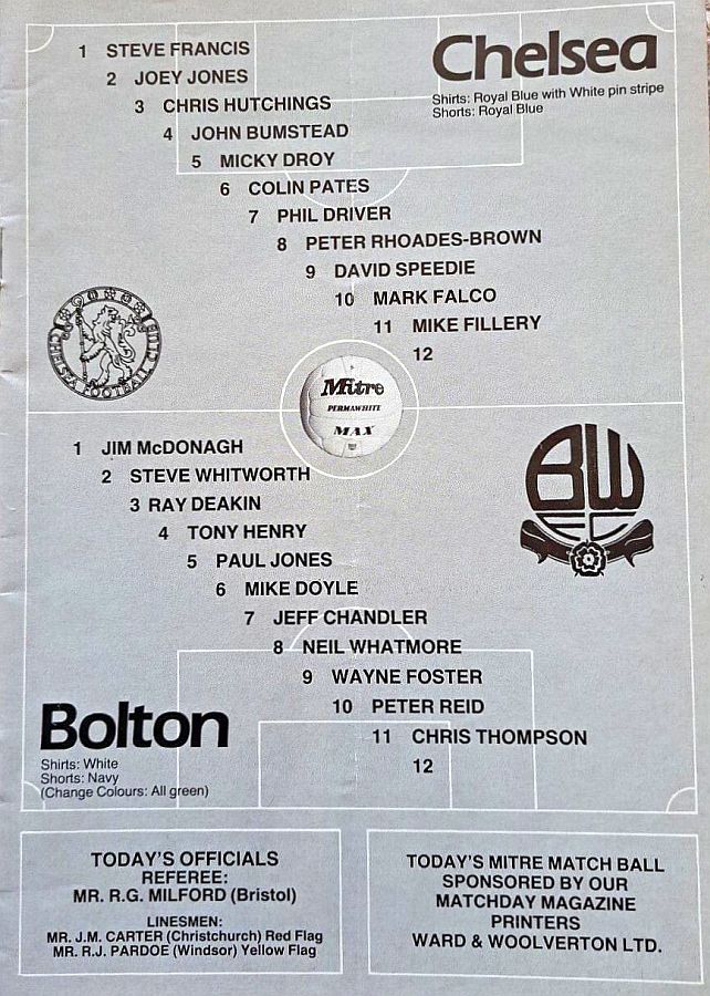 Match Results for season 1982 - 1983
