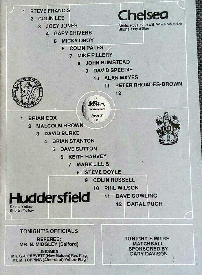 Match Results for season 1982 - 1983